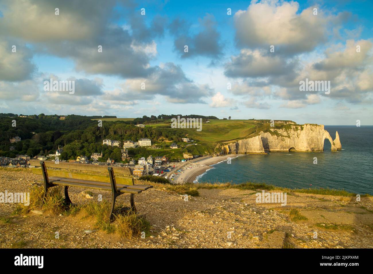 Etretat - cliffs at sunrise, Normandy, France Stock Photo - Alamy