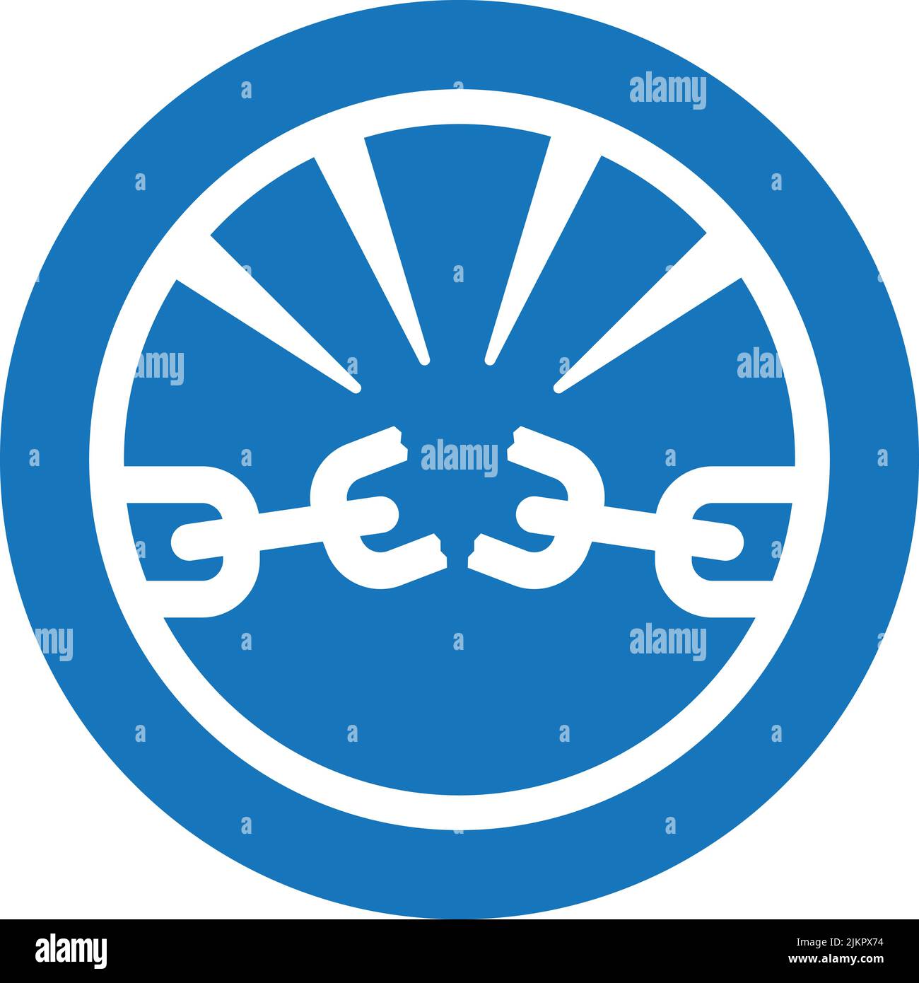 Vector badge or icon showing a chain breaking. Circular icon with ...