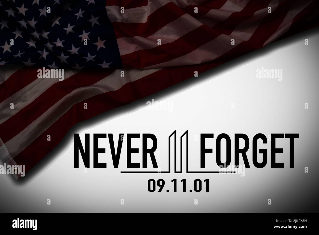 Patriot day typographic emblem. 9-11 logo, We Will Never Forget ...