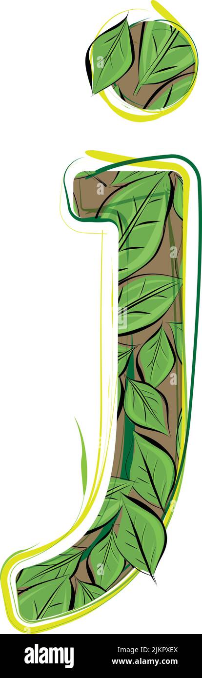 Green leaf alphabet vector Illustration letter a Stock Vector Image ...