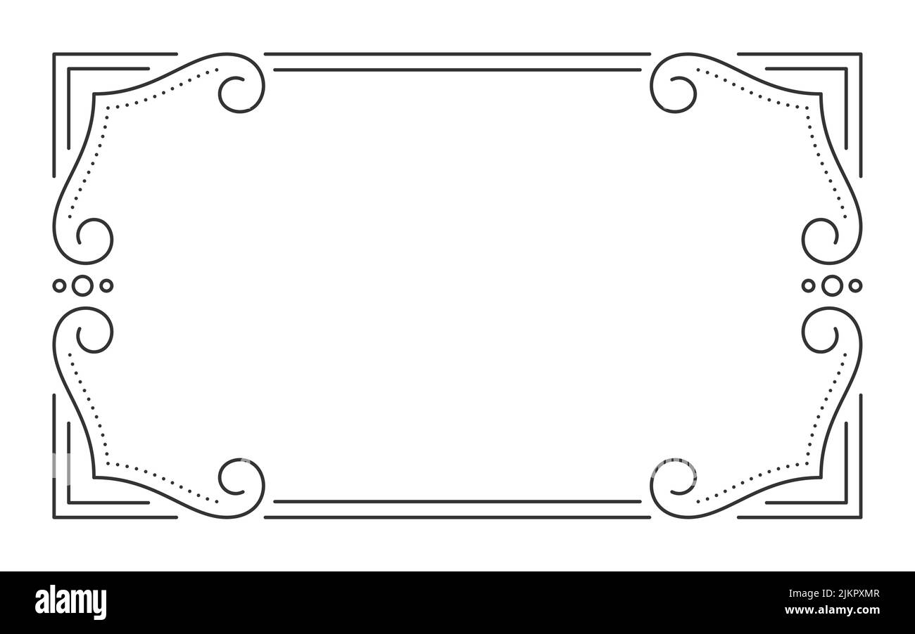 Vintage frame border divider separator black line. Retro filigree ...