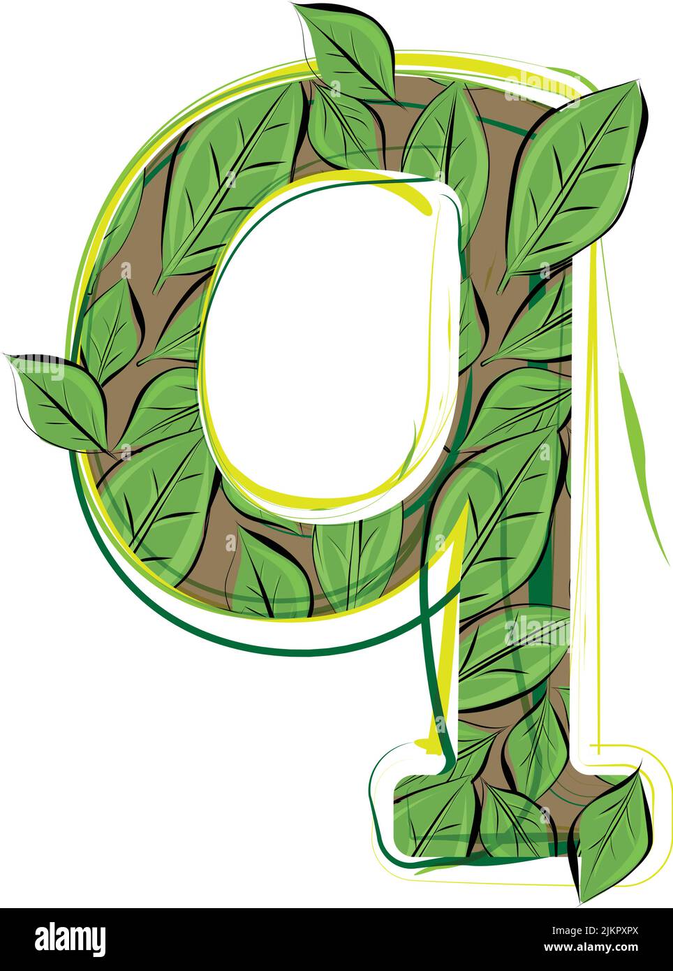 Green leaf alphabet vector Illustration letter a Stock Vector Image ...