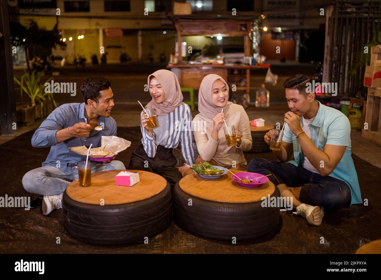 Happy muslim friend enjoy hi-res stock photography and images - Alamy