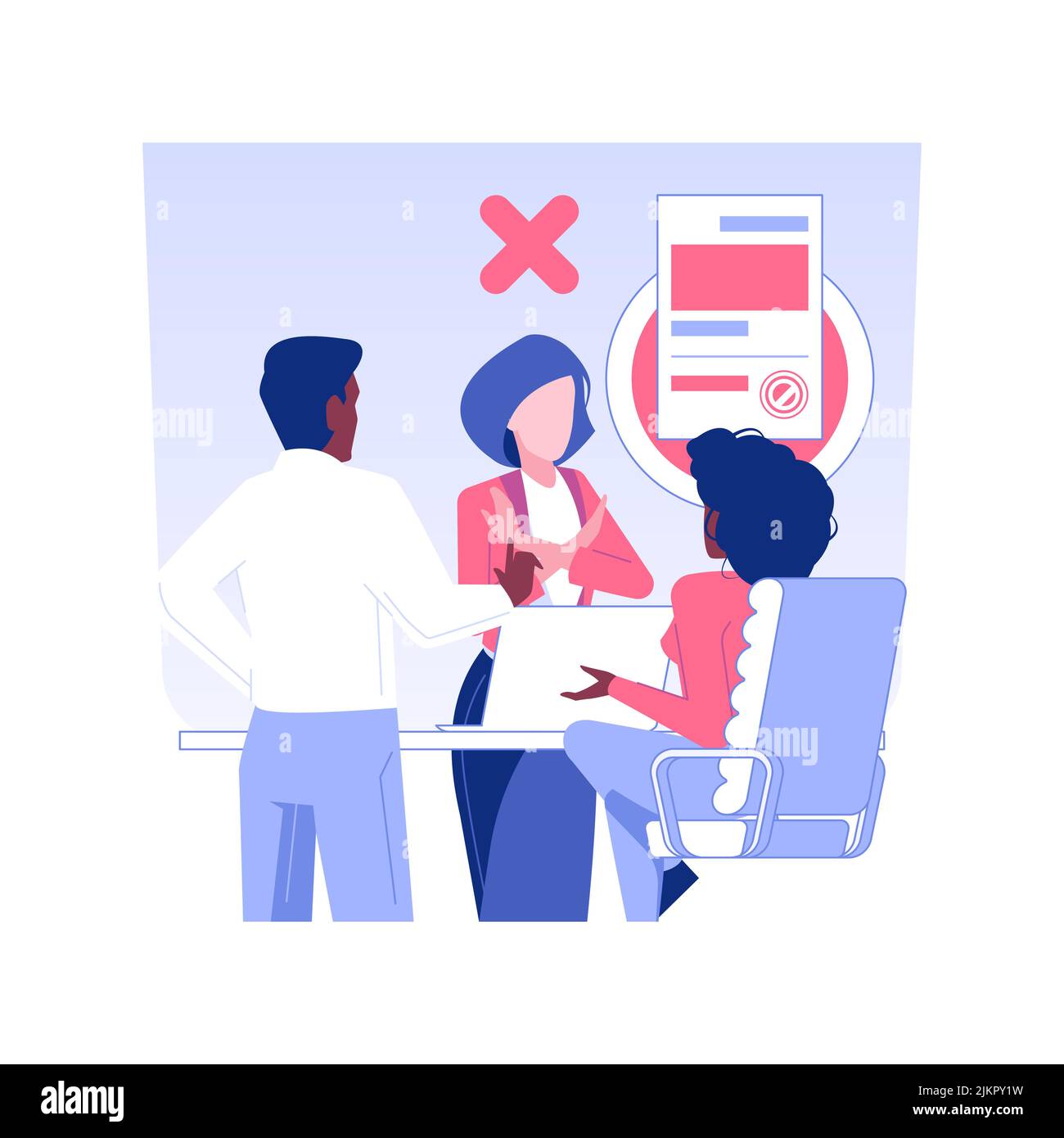 Failed negotiations isolated concept vector illustration. Group of ...
