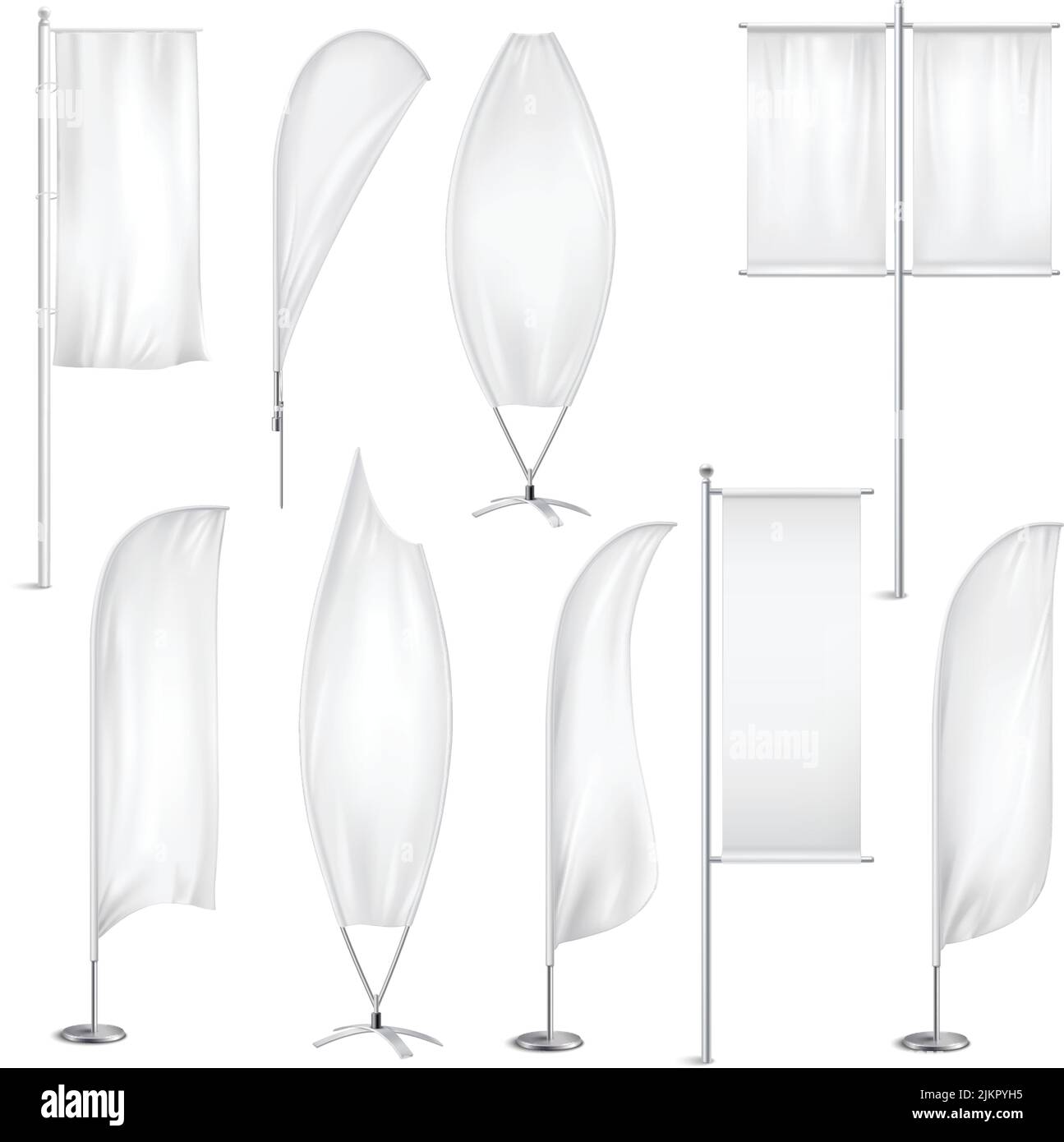 Advertisement blank flags and banners various shapes templates ...