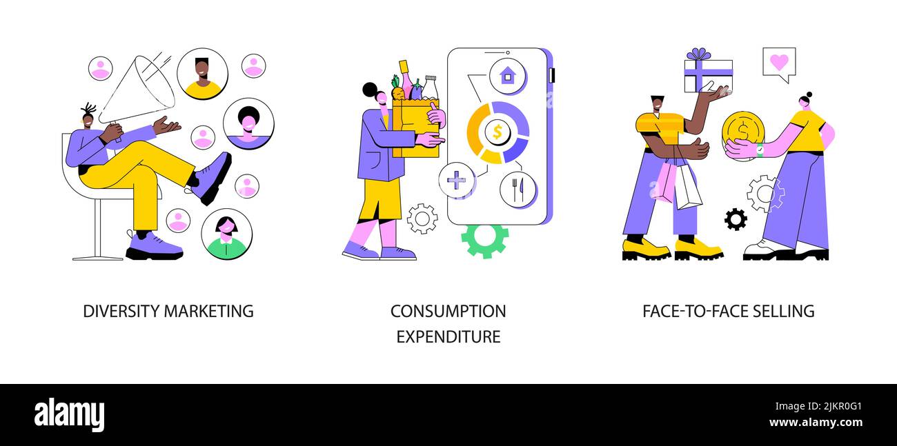 Buy and sell product abstract concept vector illustration set ...