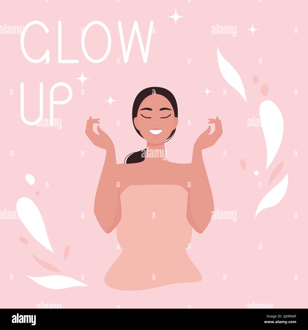 Glow Up Card to Get Shining Inner and Outer Look Stock Vector Image ...