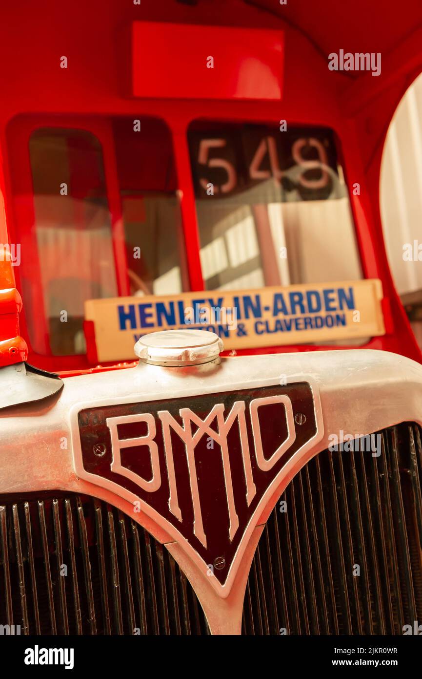 Front of a Midland Red BMMO Double Decker Bus Stock Photo - Alamy
