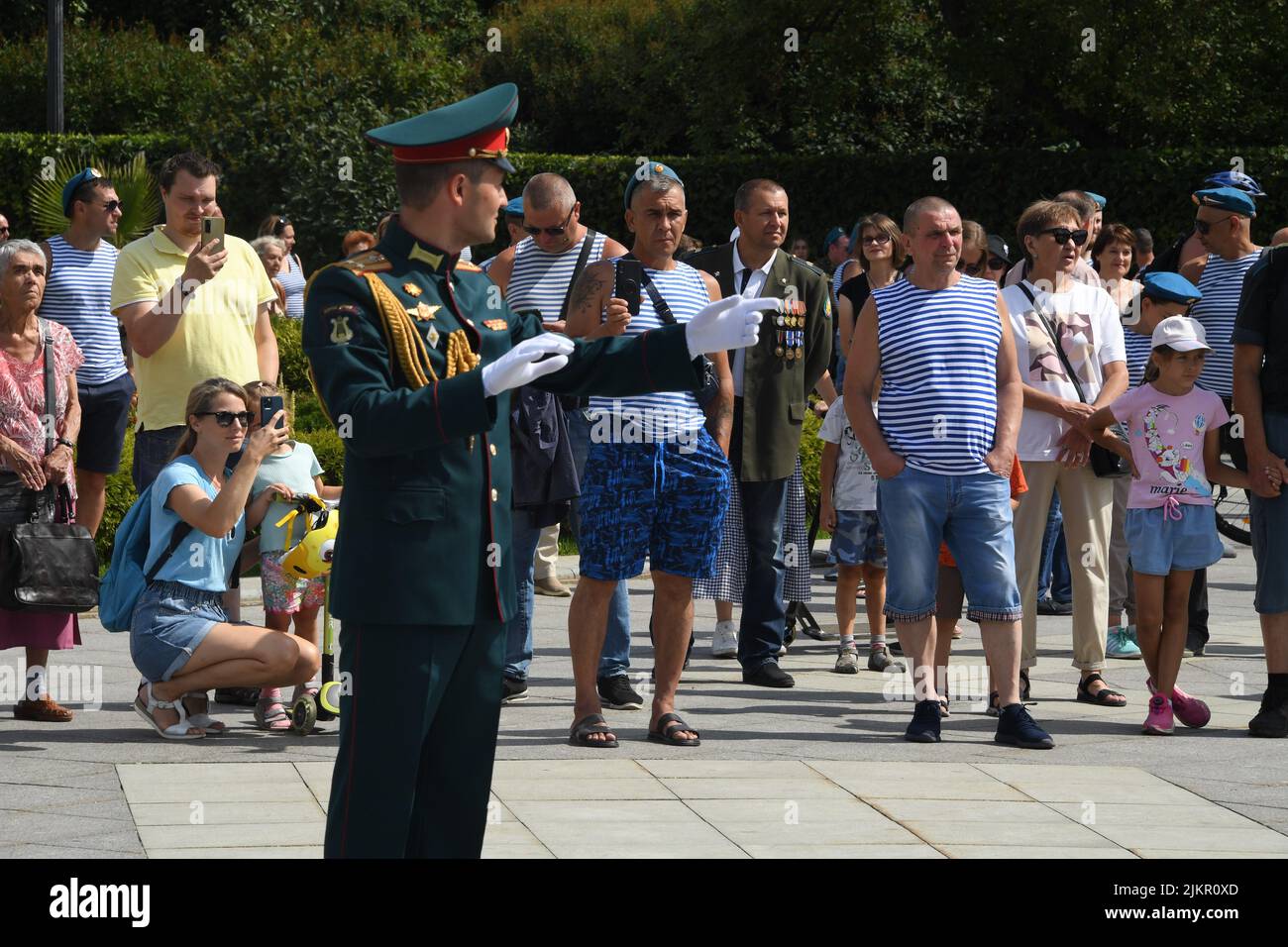 Moscow. Paratroopers during the celebration of Russian Airborne Troops Day of Russia Stock Photo ...