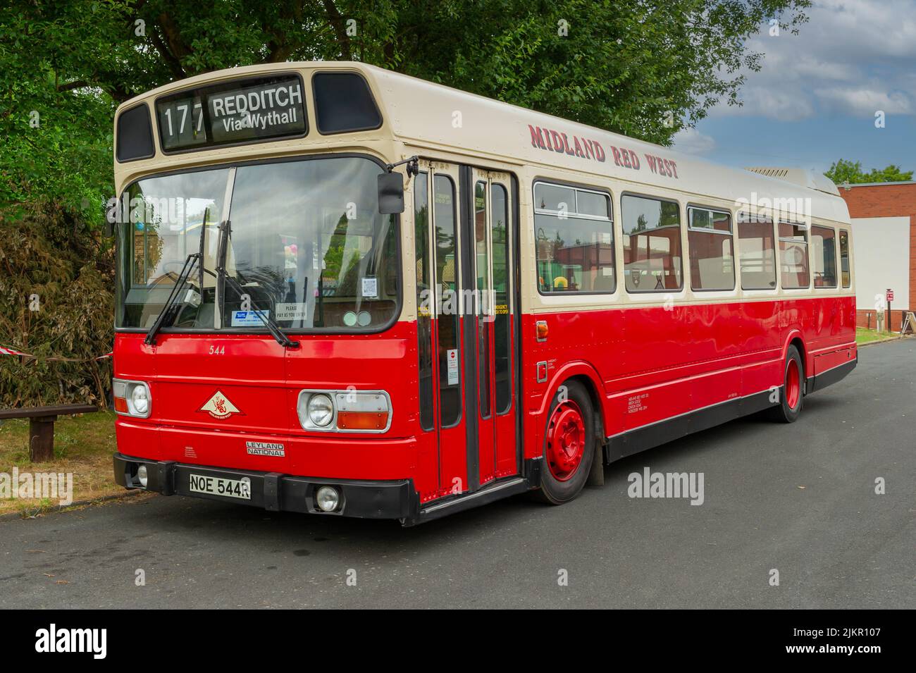 Midland Red West Leyland National Bus at the Wythall Transport Museum ...