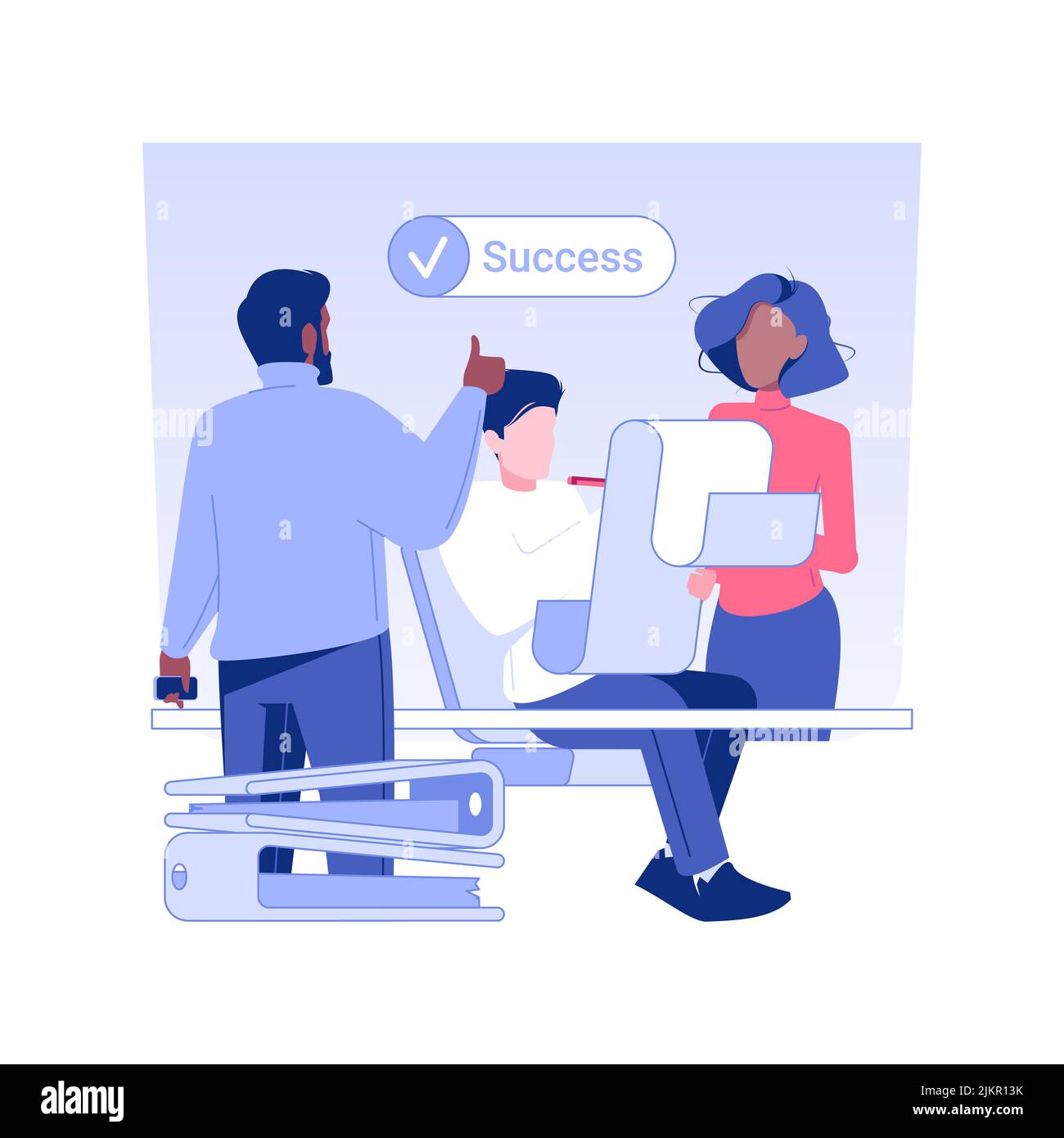 Signing contract isolated concept vector illustration. Group of diverse ...