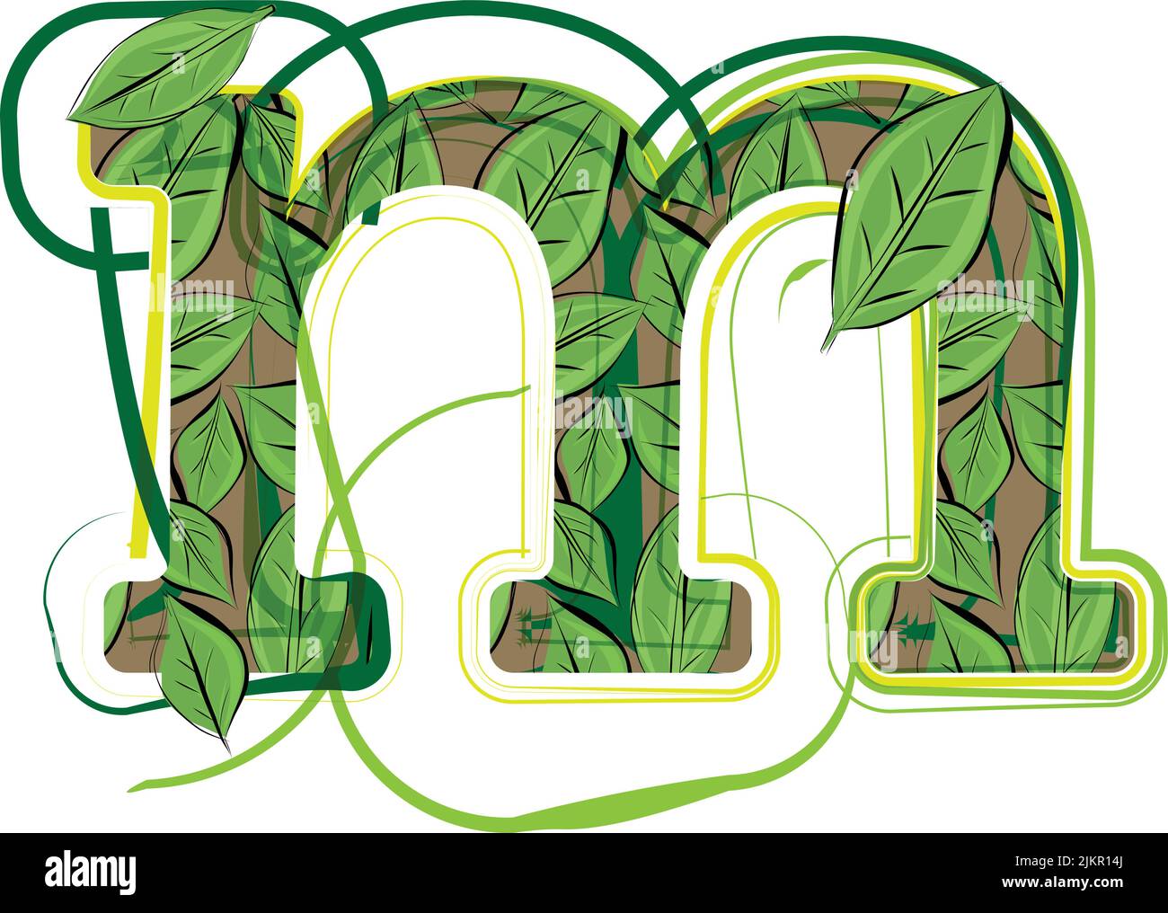 Green leaf alphabet vector Illustration letter a Stock Vector Image ...