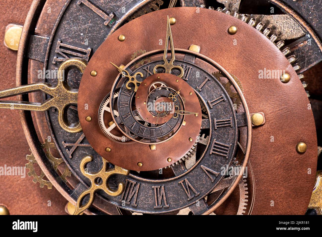 Infinite time loop background made from a vintage clockwork Stock Photo ...