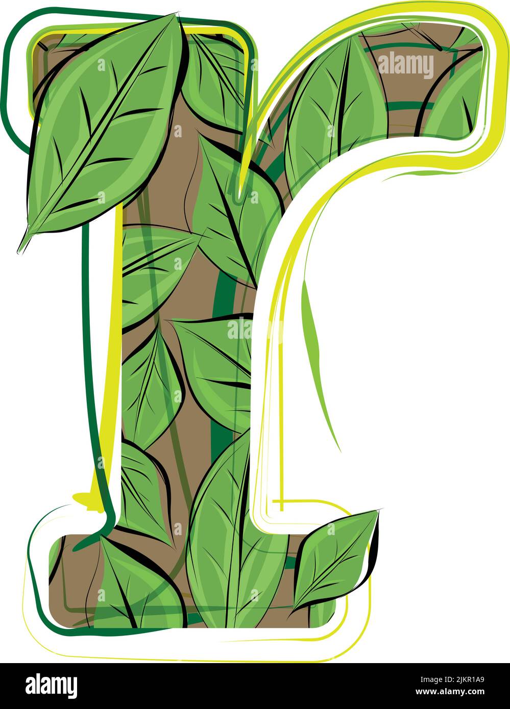 Green leaf alphabet vector Illustration letter a Stock Vector Image ...