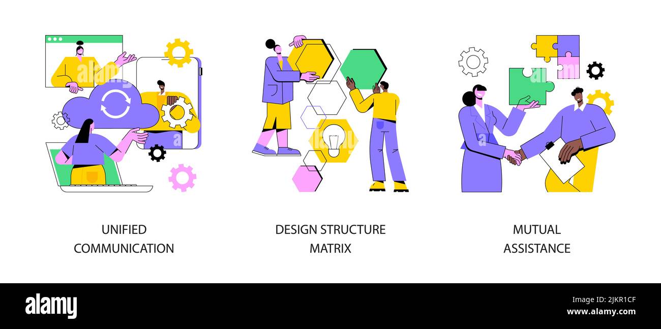 Business support abstract concept vector illustration set. Unified ...