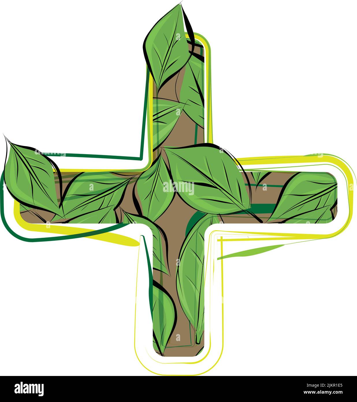 Green leaf symbol sketch drawing vector Illustration Stock Vector Image ...