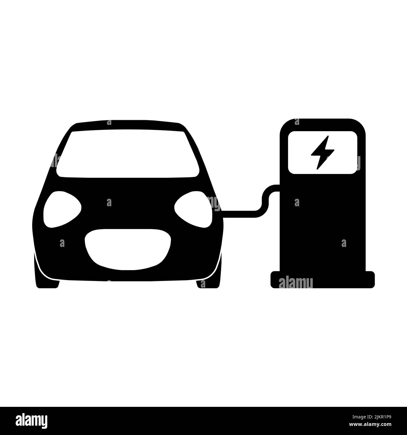 EV charging vector icon on white background Stock Vector Image & Art ...