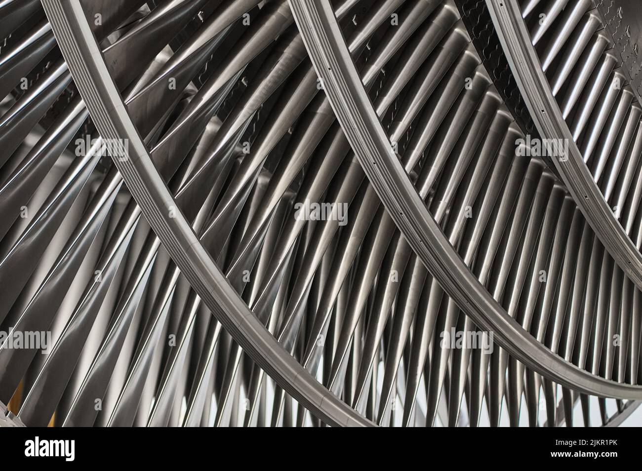 Modern rotor with long blades of powerful steam turbine Stock Photo - Alamy