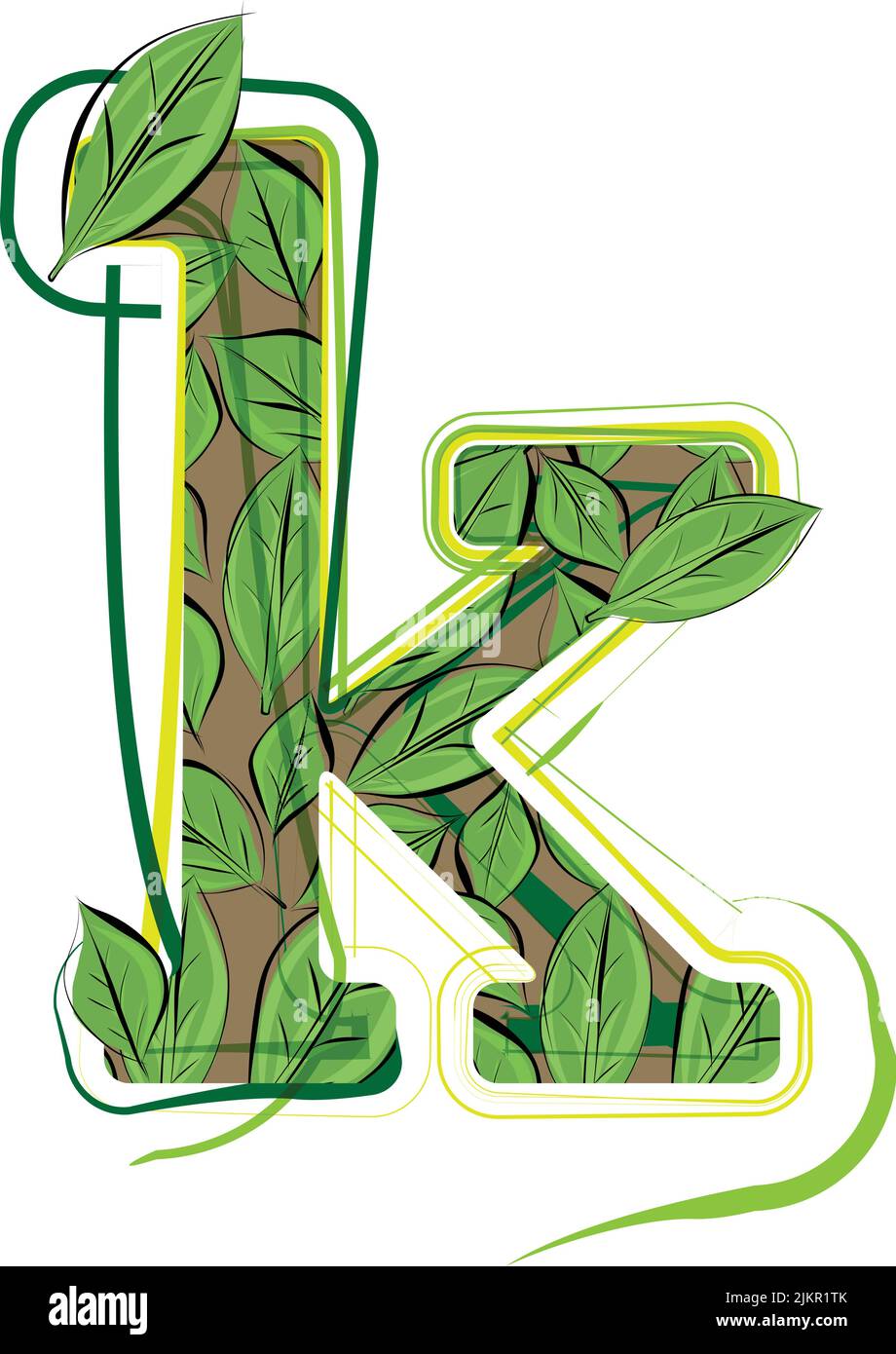 Green leaf alphabet vector Illustration letter a Stock Vector Image ...
