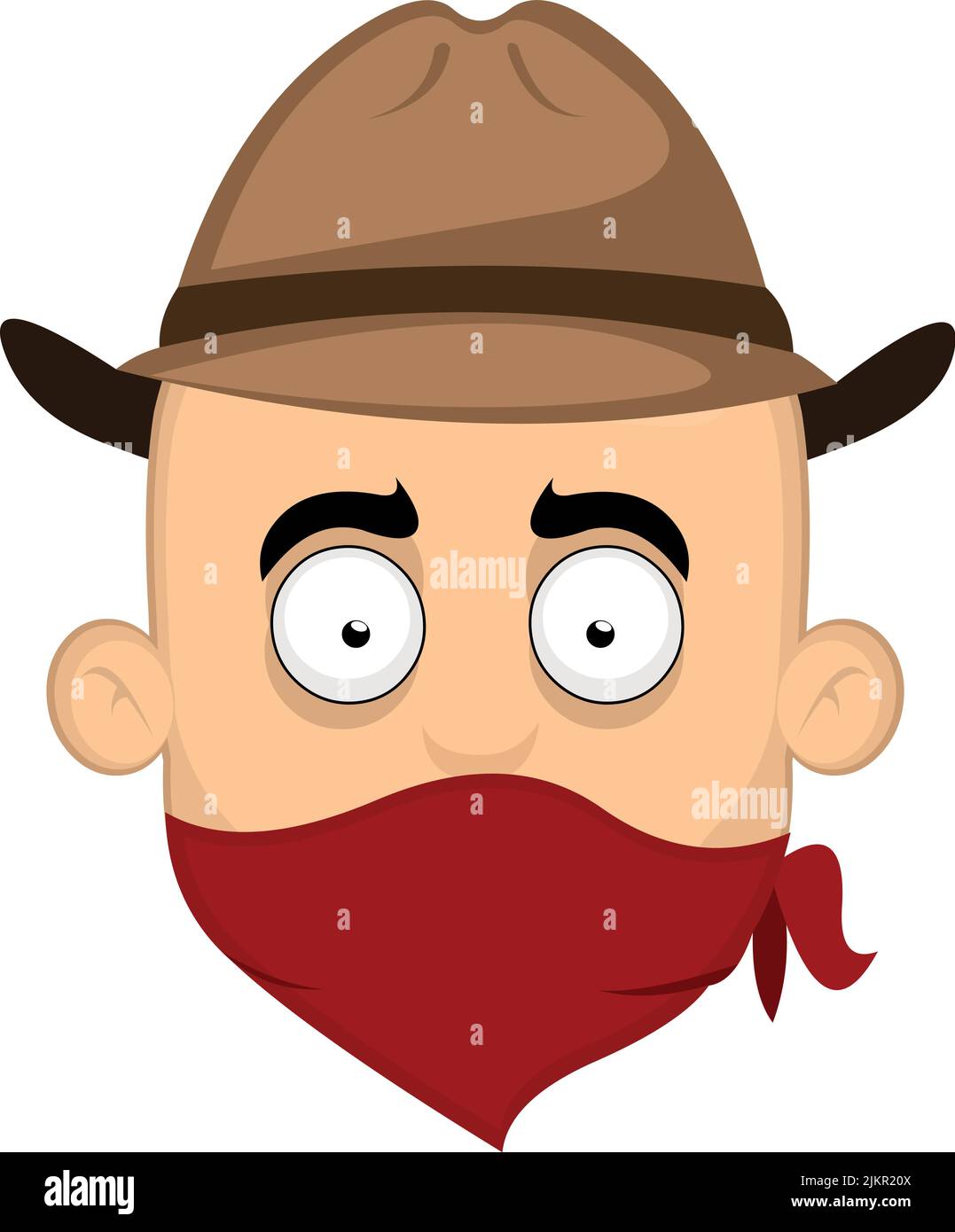 Vector illustration of the face of a bandit from the far west Stock ...