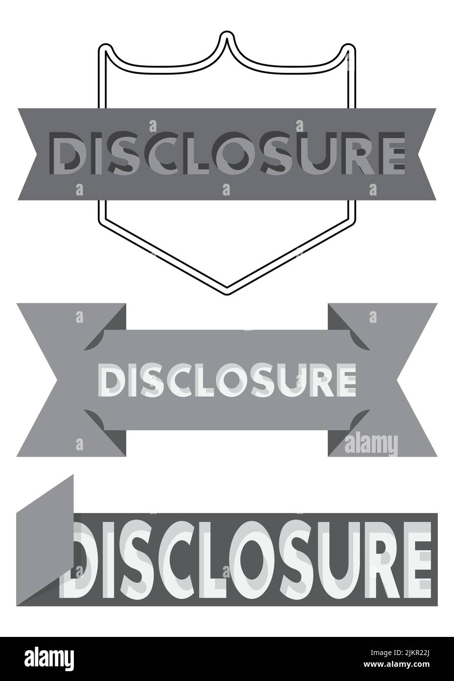 Set of ribbon with Disclosure text. Banner template. Label sticker ...
