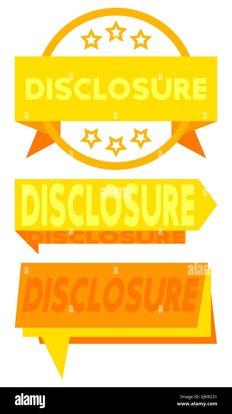 Set of ribbon with Disclosure text. Banner template. Label sticker ...