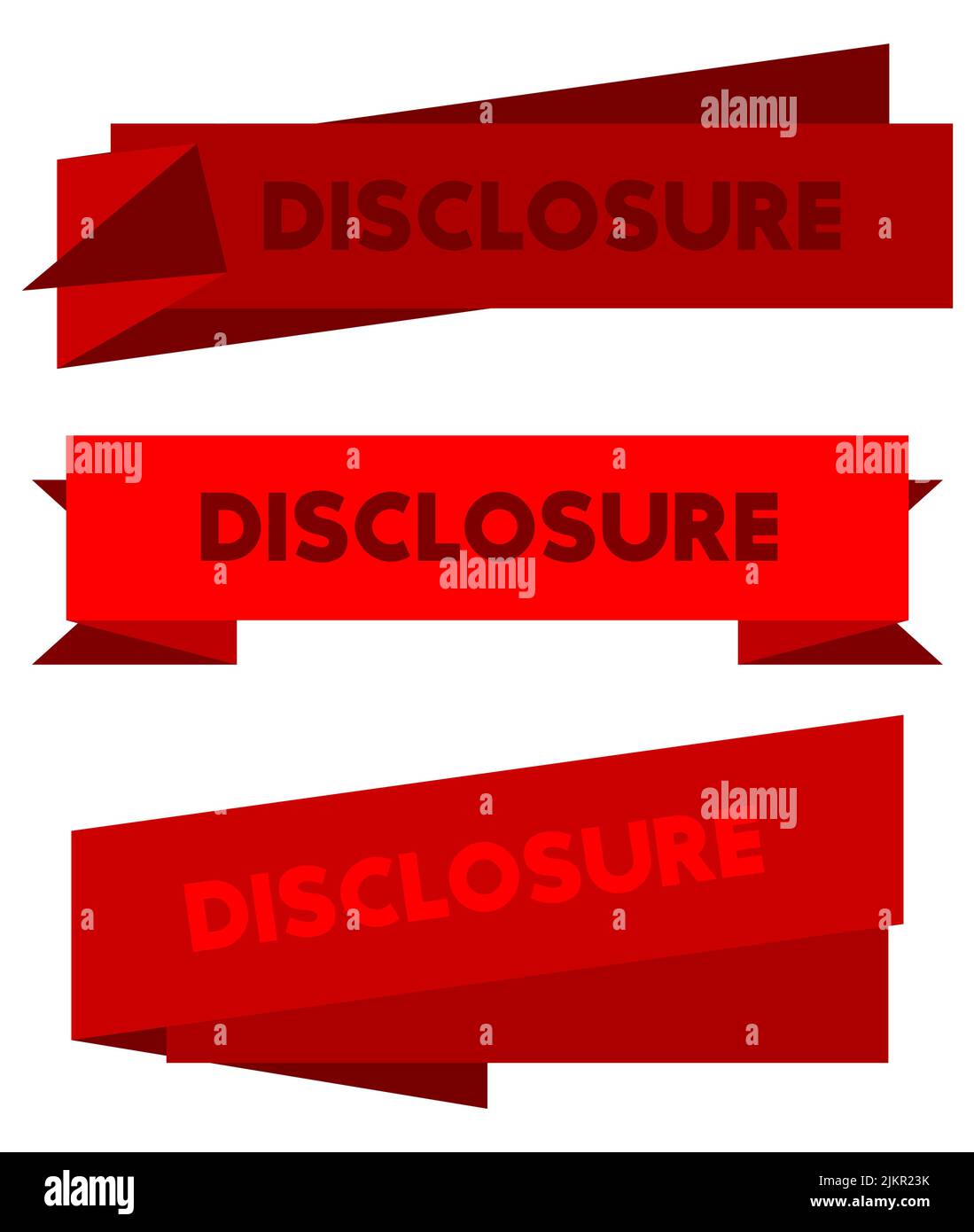 Set of ribbon with Disclosure text. Banner template. Label sticker ...