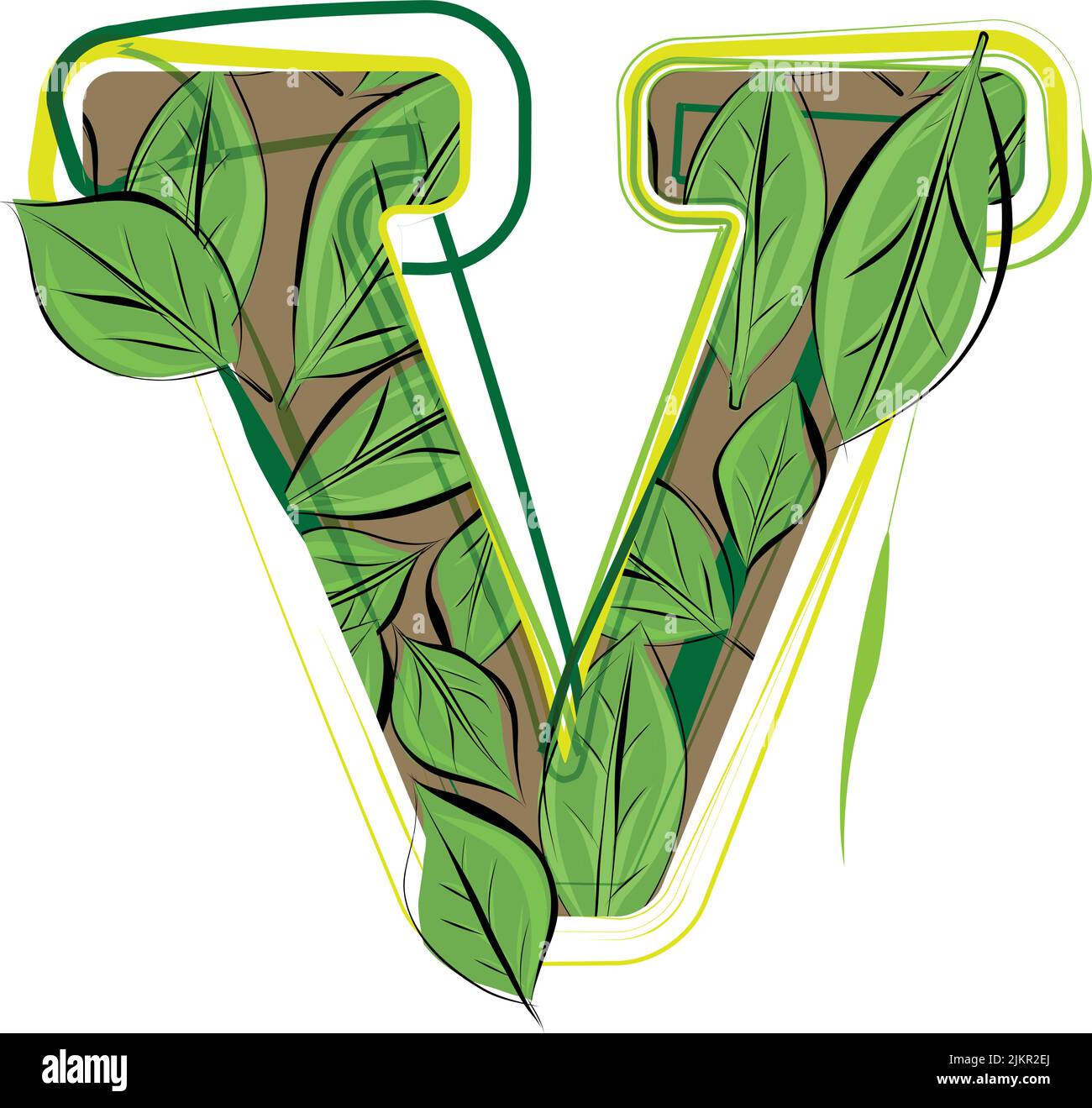 Green leaf alphabet vector Illustration letter a Stock Vector Image ...