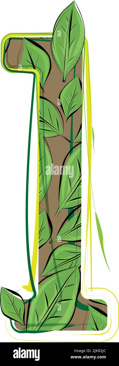 Green leaf alphabet vector Illustration letter a Stock Vector Image ...