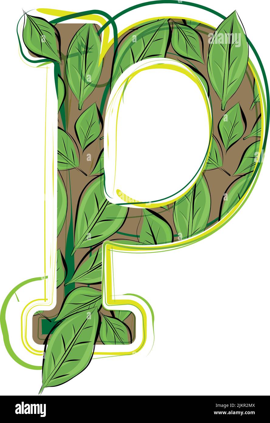 Green leaf alphabet vector Illustration letter a Stock Vector Image ...