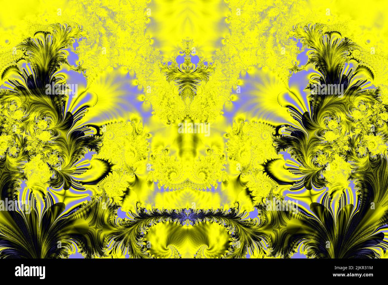 graphic drawing in yellow-blue color against the sky, abstract design ...