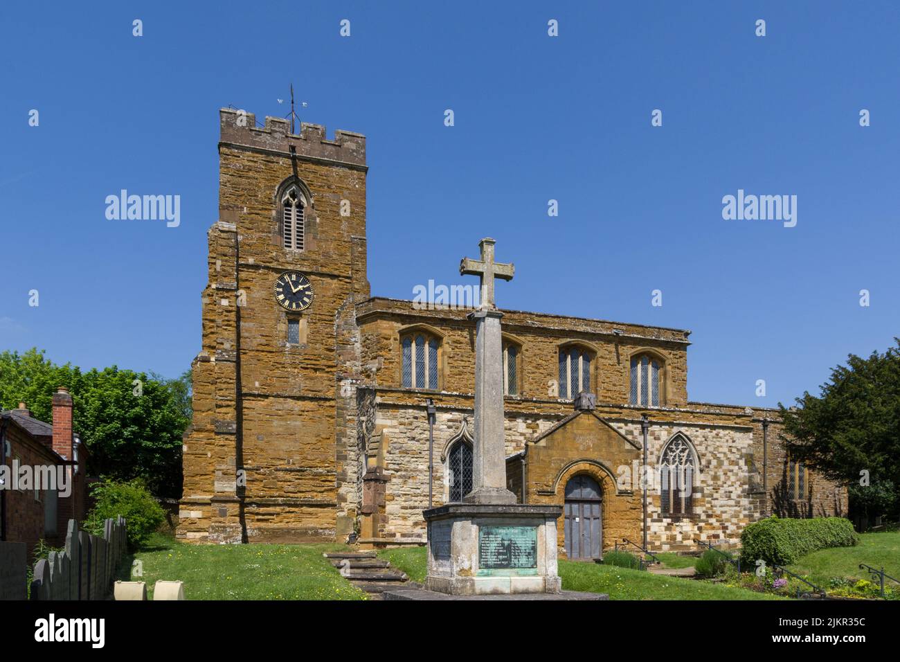 Exterior of the church of All Saints in the village of West Haddon ...