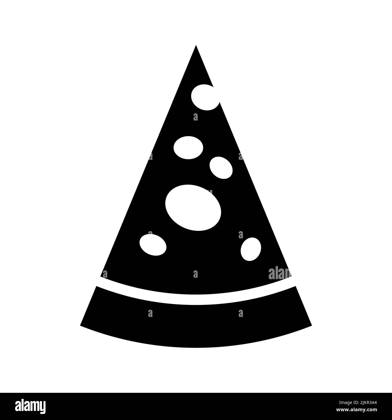 Pizza piece black vector icon on white background Stock Vector Image ...