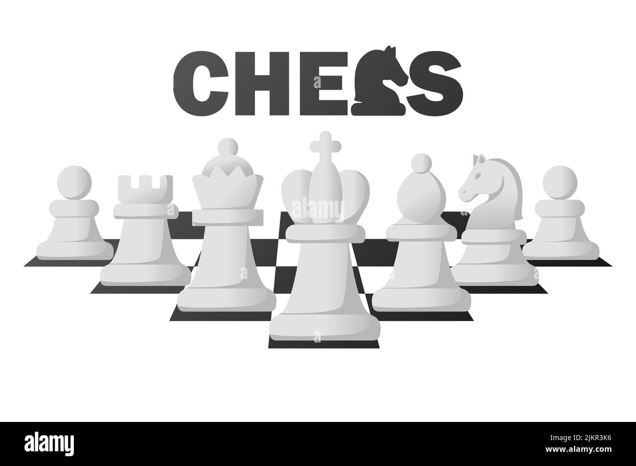 LOGO CHESS and set white figures for chess strategy board game ...