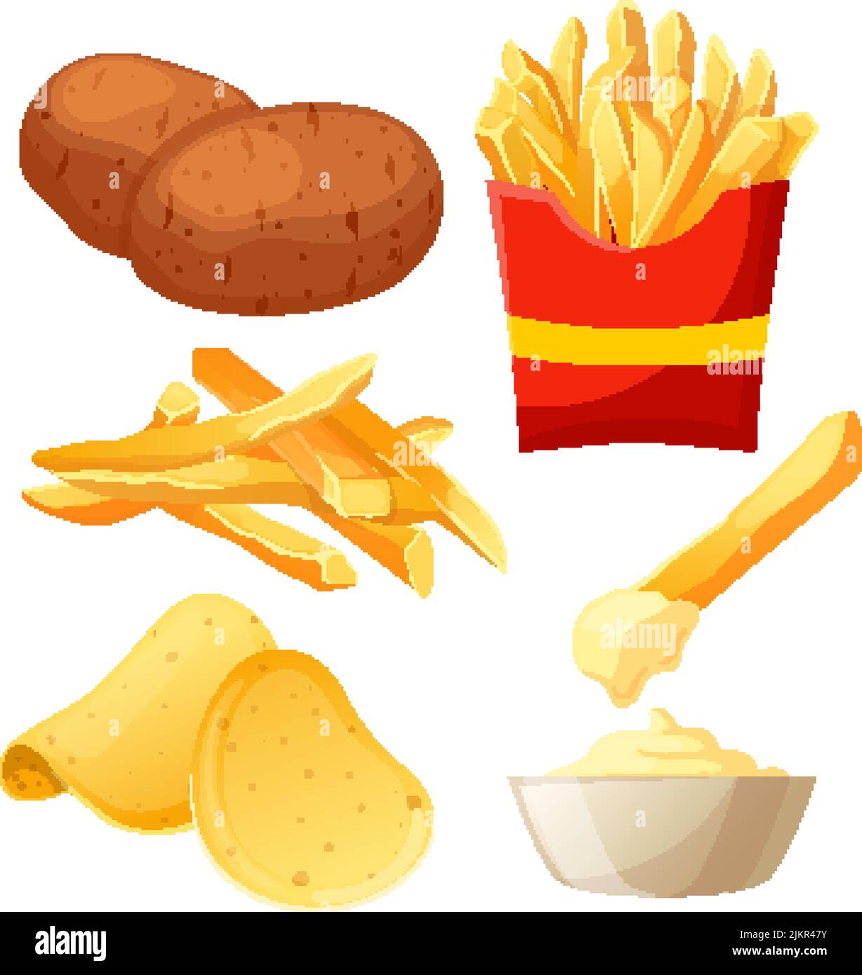 potato food set cartoon vector illustration Stock Vector Image & Art ...