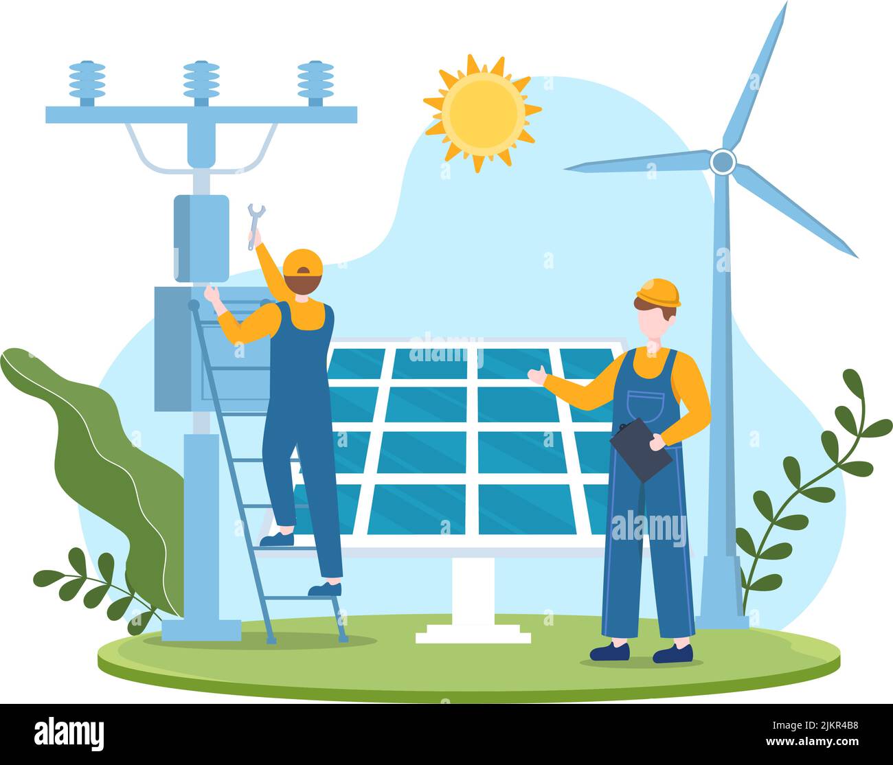 Solar Energy Installation, Panel or Wind Turbine Maintenance with Home ...