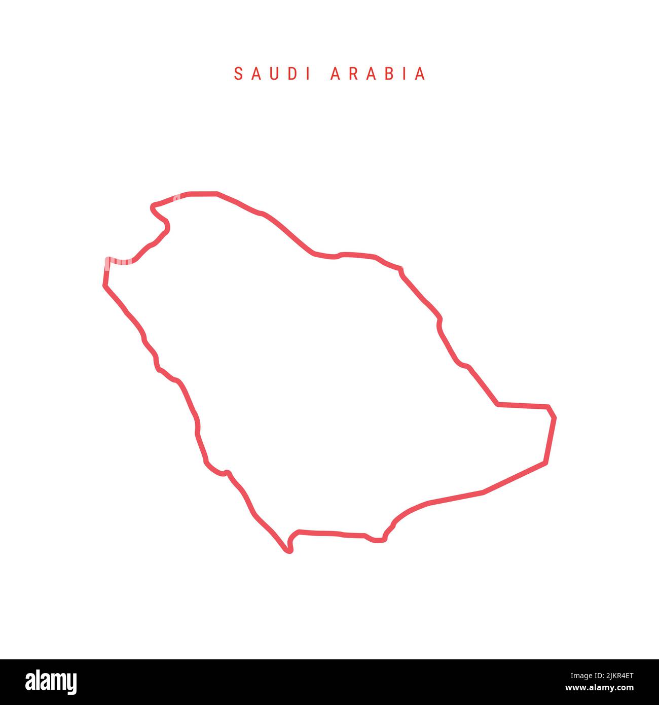 Saudi Arabia editable outline map. Saudi Arabian red border. Country ...