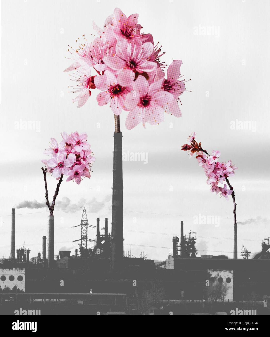 Environmental problems, air pollution. Human and eco. Contemporary art ...