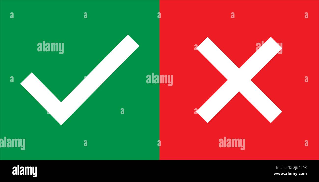 Set of Check and cross mark, yes and no symbol vector illustration, bad ...