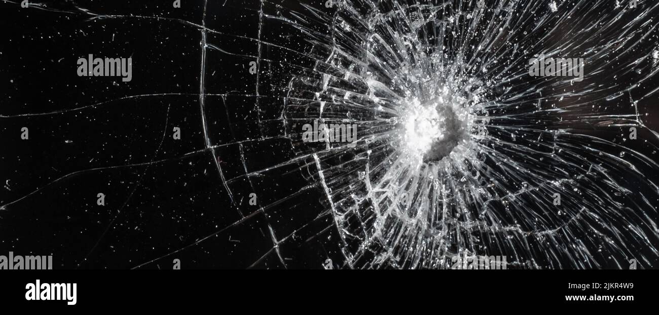 Broken glass texture on black background. Abstract of cracked screen ...