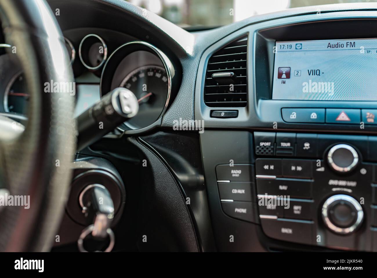 Driver's seat of the car.interior car. open car doors.Close up Stock ...