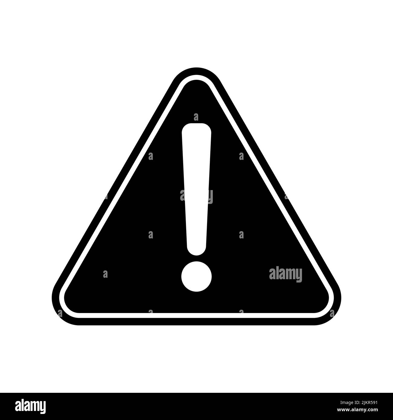Warning black vector icon on white background Stock Vector Image & Art ...