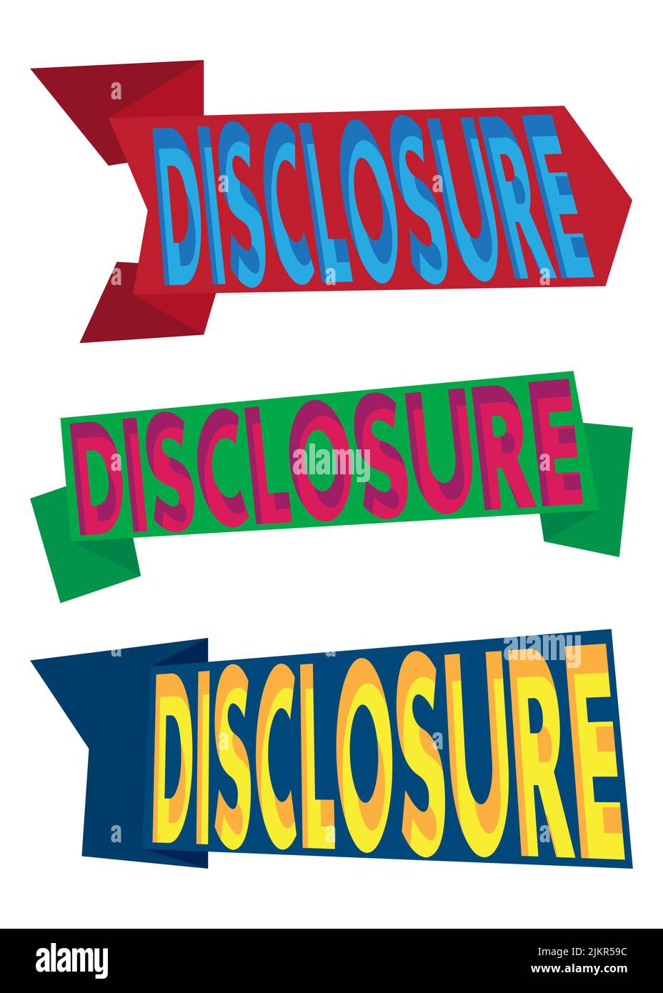 Set of ribbon with Disclosure text. Banner template. Label sticker ...
