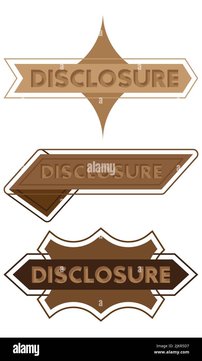 Set of ribbon with Disclosure text. Banner template. Label sticker ...