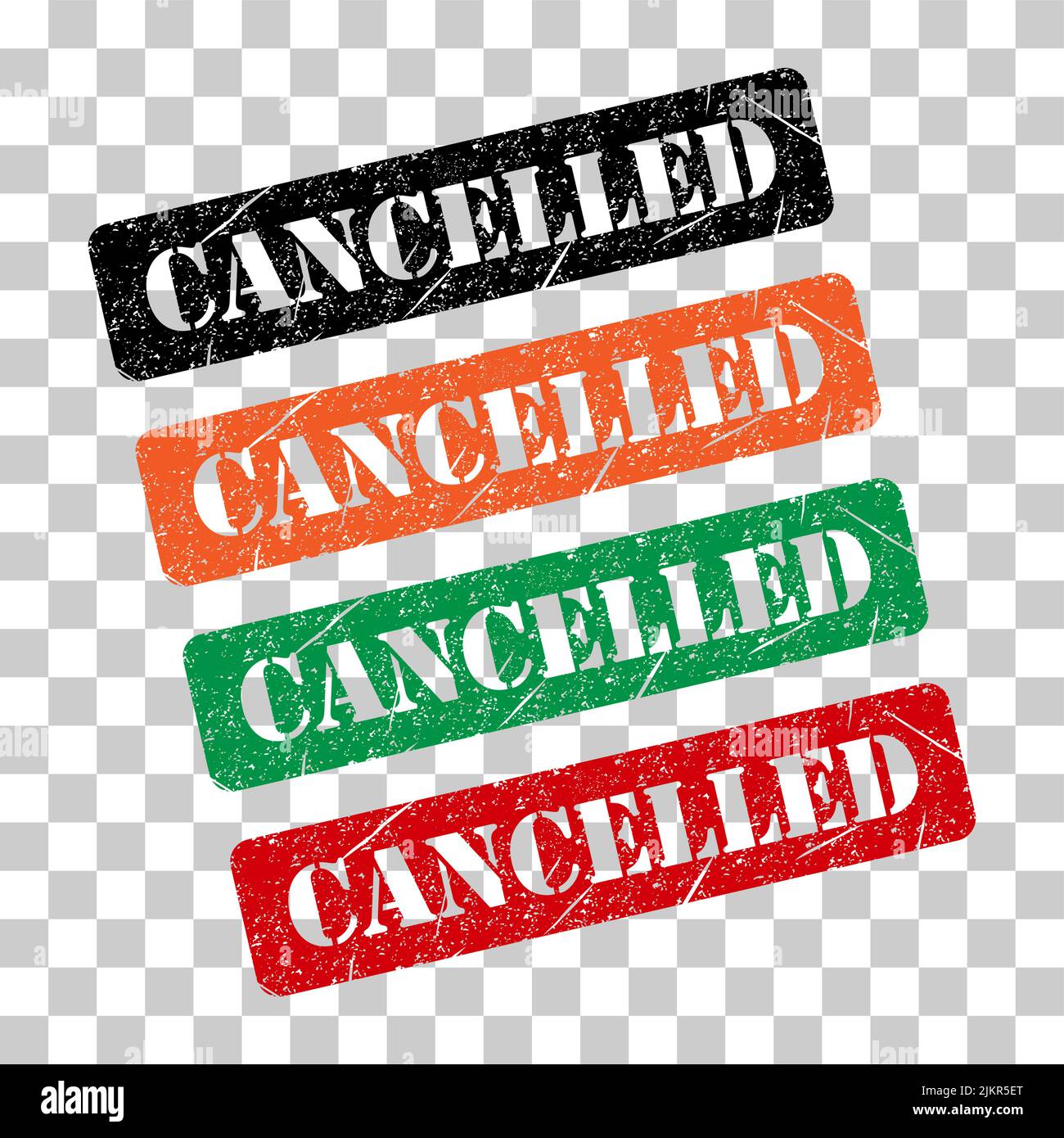 Set of Cancelled stamp symbol, label sticker sign button, text banner ...