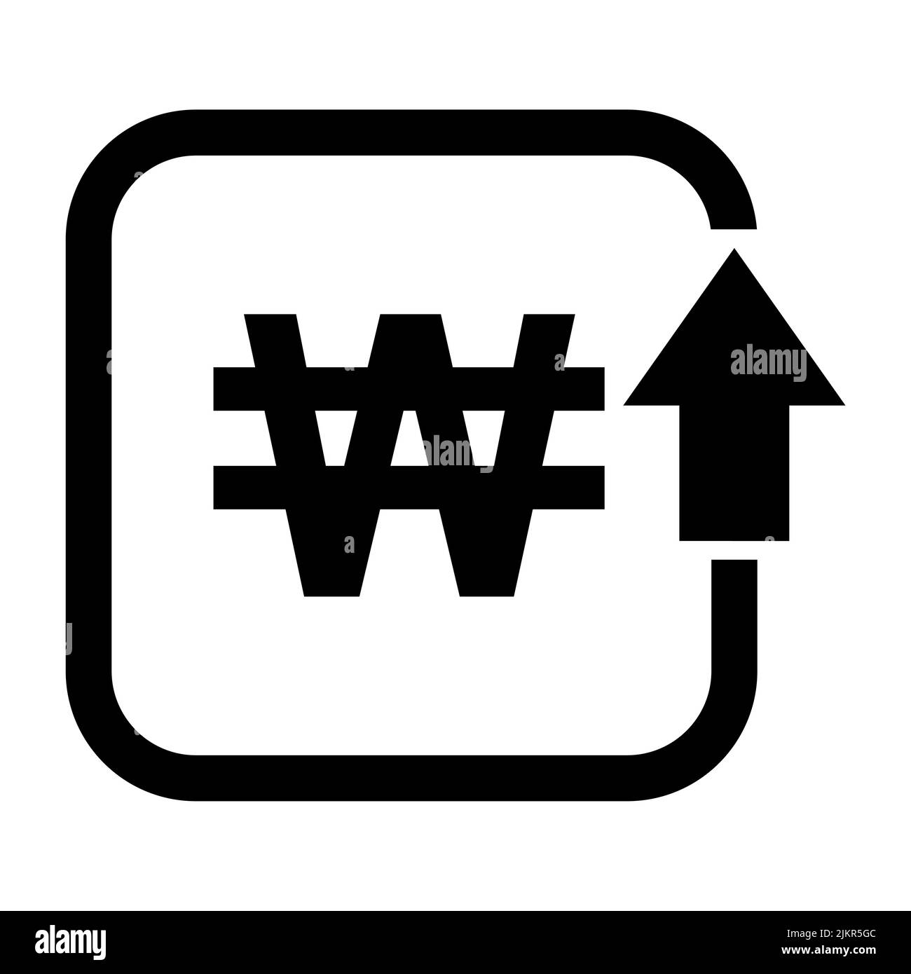 Cost symbol won increase icon. Income vector symbol isolated on ...