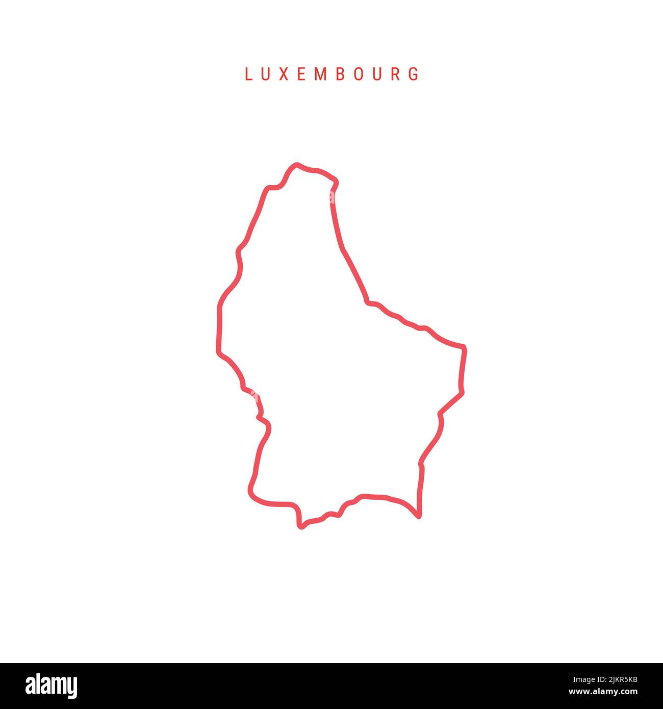 Luxembourg editable outline map. Luxembourgish red border. Country name ...