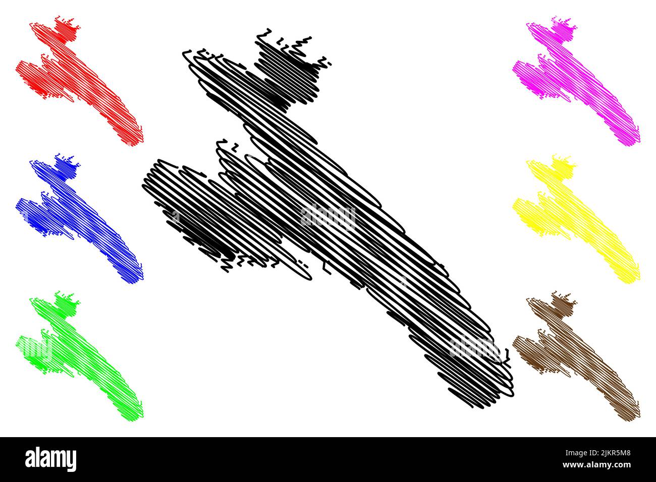 Rab island (Republic of Croatia, Adriatic Sea) map vector illustration ...