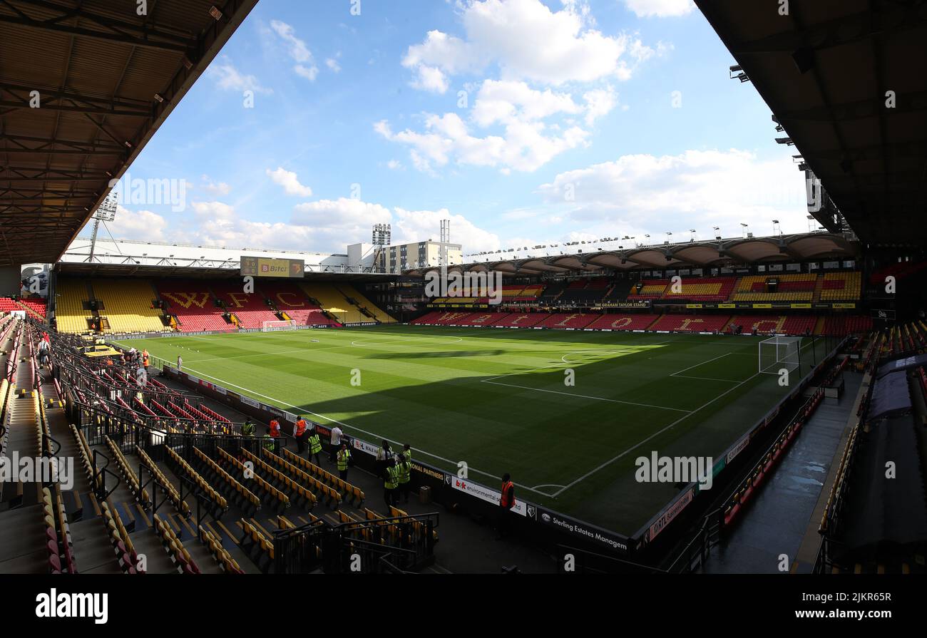 Watford, England, 1st August 2022. General view of the stadium during ...