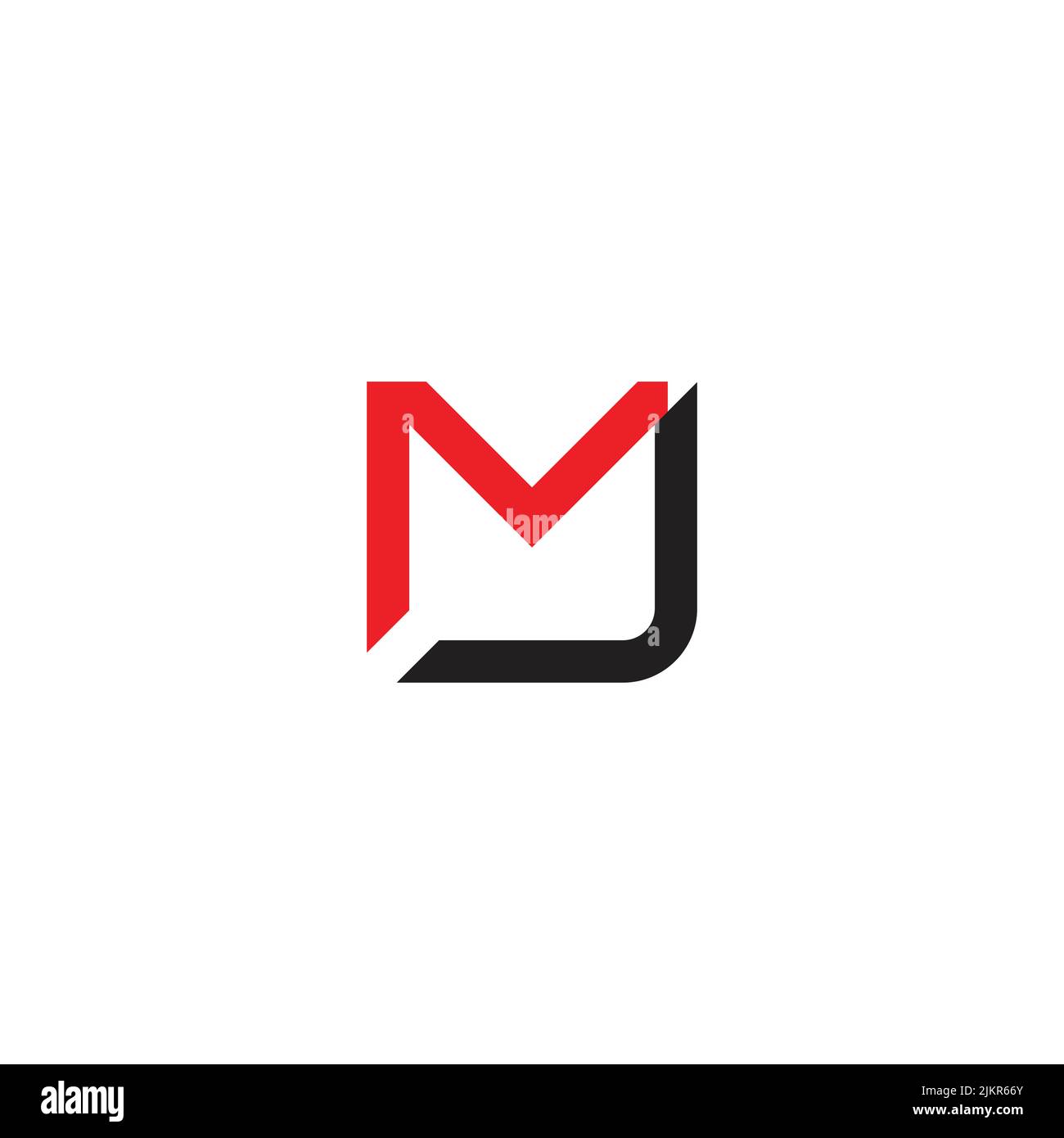 letter mj simple colorful geometric line square logo vector Stock ...